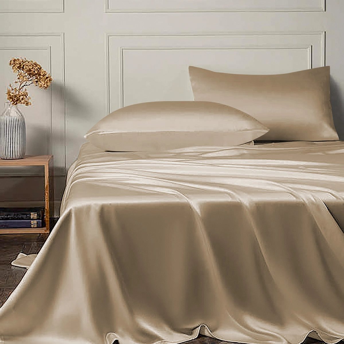 DaisySilk Silk King Size Bed Sheets with Mulberry Silk Fitted Sheet ...