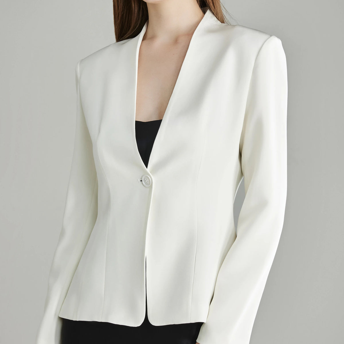 Daisysilk Collarless Silk Blazer for Women Solid Color Silk Suit Jacket ...