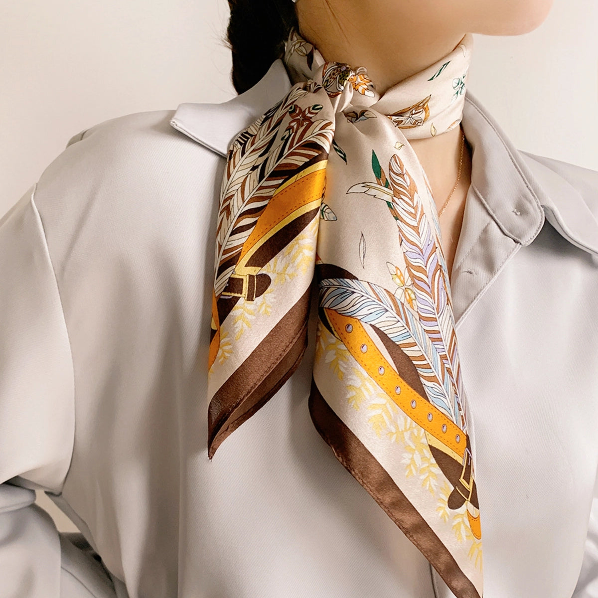Vintage Silk Square Scarf | Elegant Head Wrap – DAISYSILK