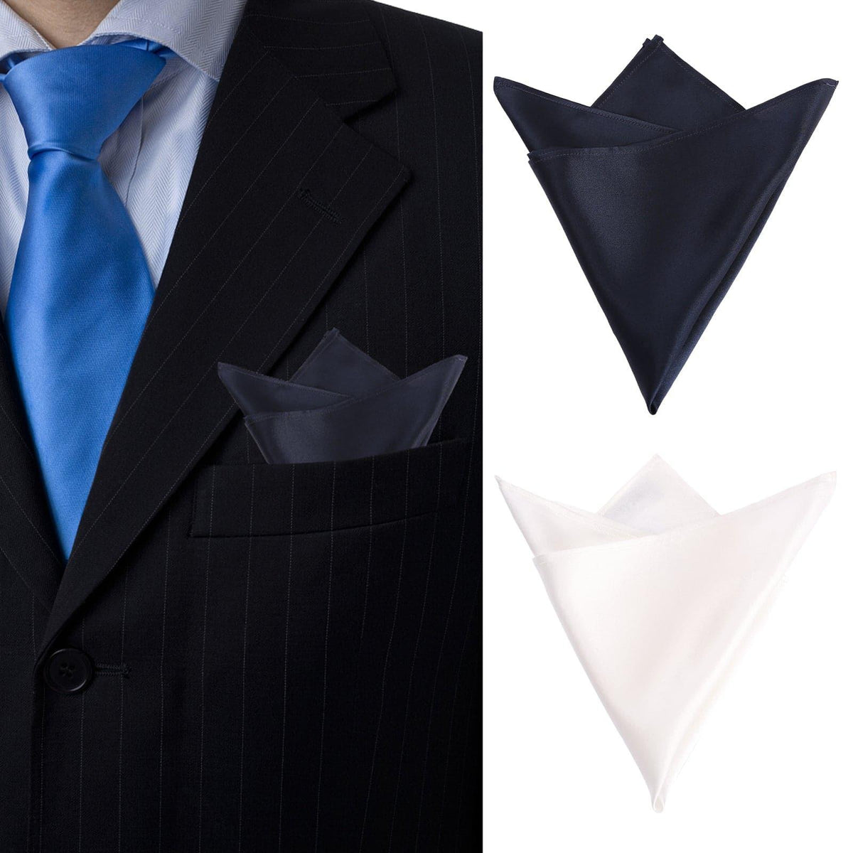 DaisySilk 2-Pack Men’s Silk Pocket Squares – Formal & Wedding ...